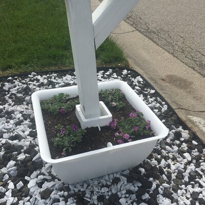 Brilliant White Snappot® Post Planter Kit-flower Pot for Mailbox Post ...