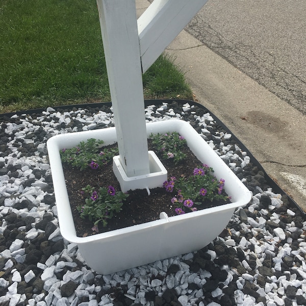 Brilliant White Snappot® Post Planter Kit-flower Pot for Mailbox Post ...