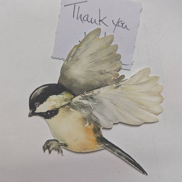 Flying Chickadee, Fabric Decal, Wall Decal Bird, Black-capped Chickadee ...