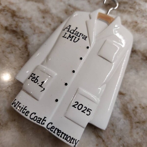White Lab Coat Personalized Christmas Ornament- Nurse, RN, Lab ...