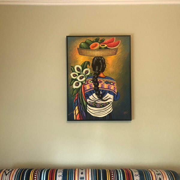 Original Oil Painting of Indigenous Woman/guatemala Art/mayan Painting ...