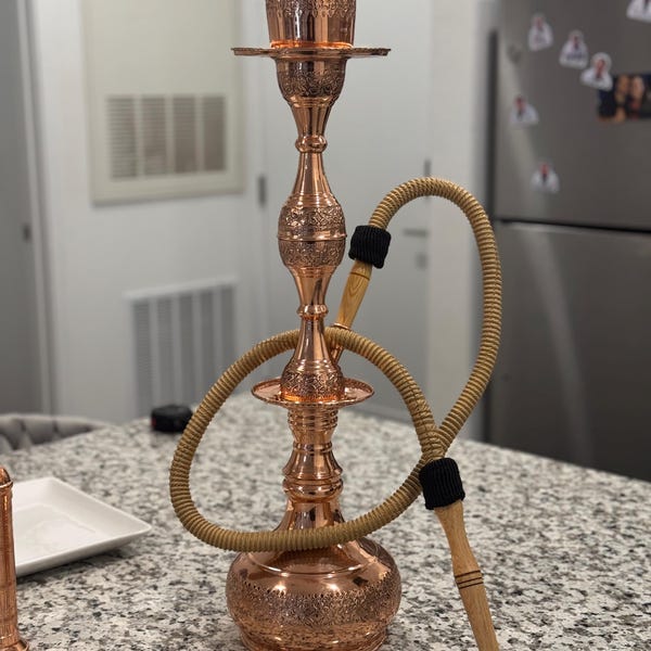 Copper Hookah, Engraved Copper Shisha, Hand Carved Pure Copper Water ...