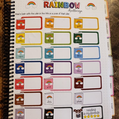 Read the Rainbow Reading Challenge Planner Stickers Reading Planner ...