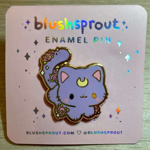 Moon Girls Anime Enamel Pins | Cute Kawaii Chibi Magical Girl Cat Luna ...