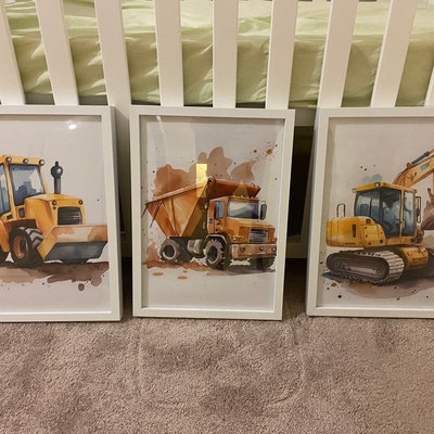 Kids Construction Truck Prints Set 3, Construction Print, Truck ...