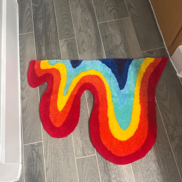 Irregular Shaped Pink Abstract 3D Fluffy Handmade Tufted Rug - Etsy