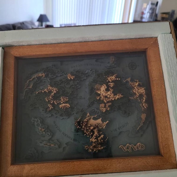 3D Wooden Map of the Enchanted Continents - Etsy