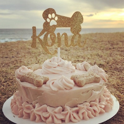 Custom Dog Cake Topper, Bone Cake Topper, Dog Birthday Decorations, Dog ...