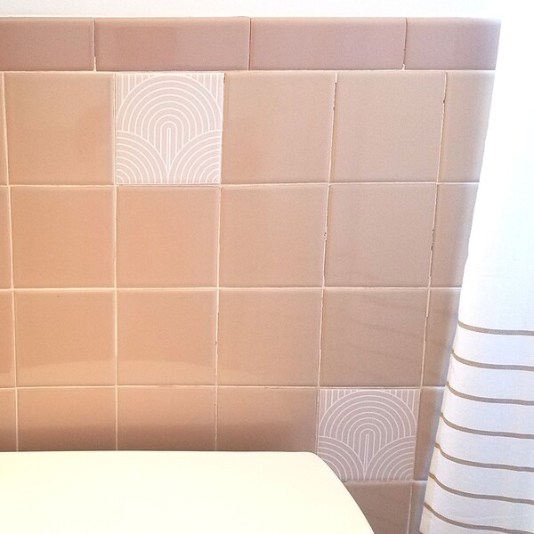 Beige Zen Garden Tile Decals, Boho Raibow Tile Stickers, Peel & Stick ...