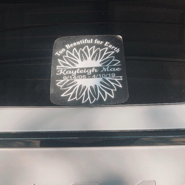 Personalized Car Memorial Car Decal, Custom Name Vinyl Decal, in Loving ...