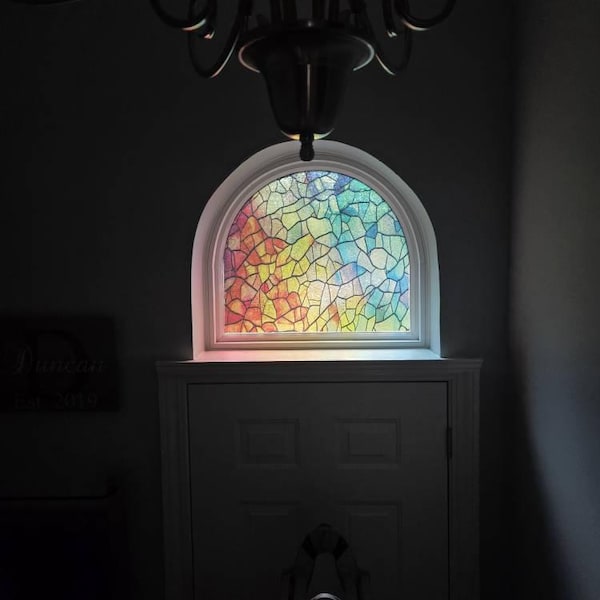 Custom Colorful Stained Glass Effect Window Film – Opaque, Light ...