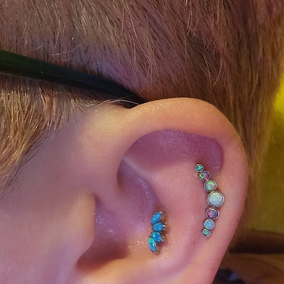 14g Scaffold Industrial Piercing Bar Colour Funky Wavy Heartbeat Design ...