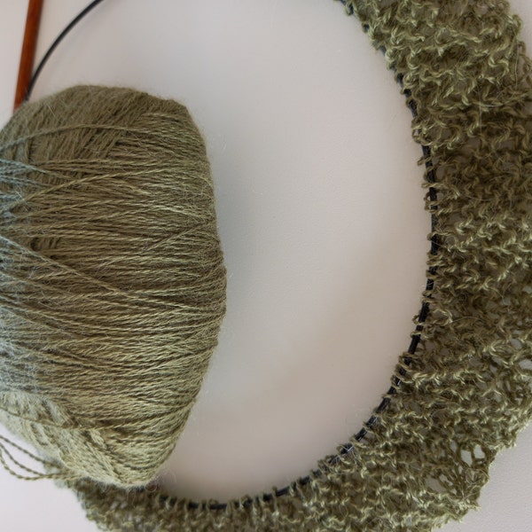 Rotten Pistachio Cream Macaron Baby Alpaca / Silk Lace Yarn Hand Dyed ...