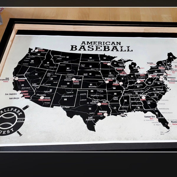 Baseball Stadium Map - Baseball Park Poster Map - Ballparks Sports Map ...