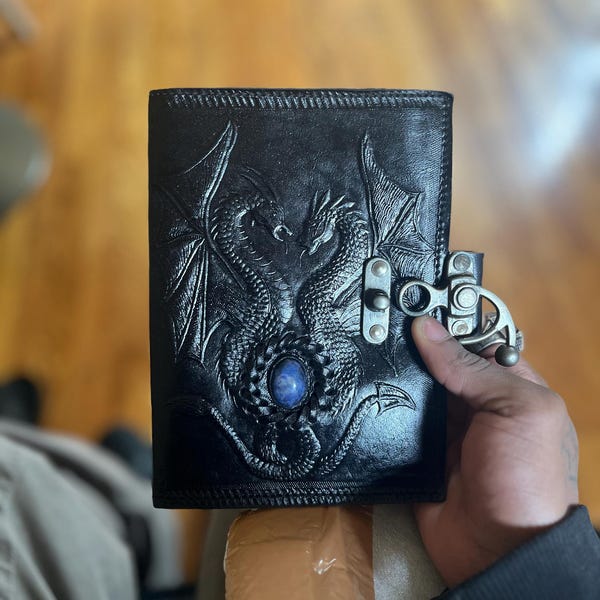 Book of Shadows, Leather Grimoire, Leather Journal, Magic Book, Celtic ...