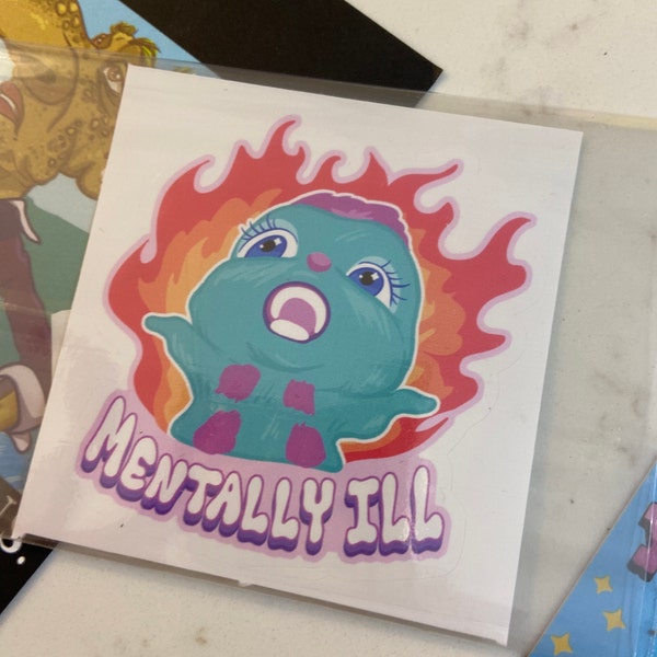Mentally Ill Bibble Meme Sticker | Fairytopia Bibble Flames Meme ...