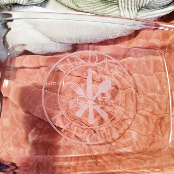 Personalized Etched Pyrex Baking Casserole Dish - Wedding Bridal Shower ...