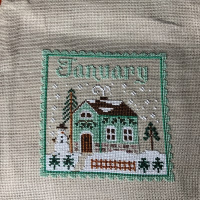 January Cross Stitch Pattern,january Monthly Sampler, Calendar Cross ...