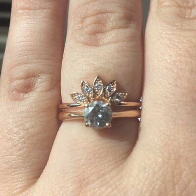 Delicate Wedding Bands for Women 14k Solid Gold, Wedding Ring Diamonds ...