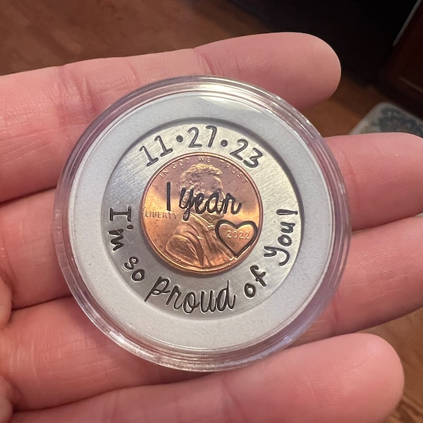 Personalized Sobriety Coin and Case, Sobriety Gift, AA Recovery Gift ...