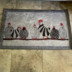 Chicken Kitchen Dining Room Runner Rug / Mat Non-skid Machine Washable ...