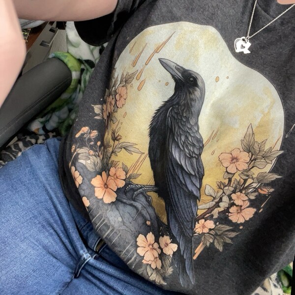 Whimsigoth Raven Shirt Gothic Raven Shirt Boho Crow Shirt Boho Raven ...
