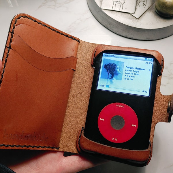 Ipod Classic Leather Wallet Case 4th Through 7th Gen 20gb Through 160gb ...