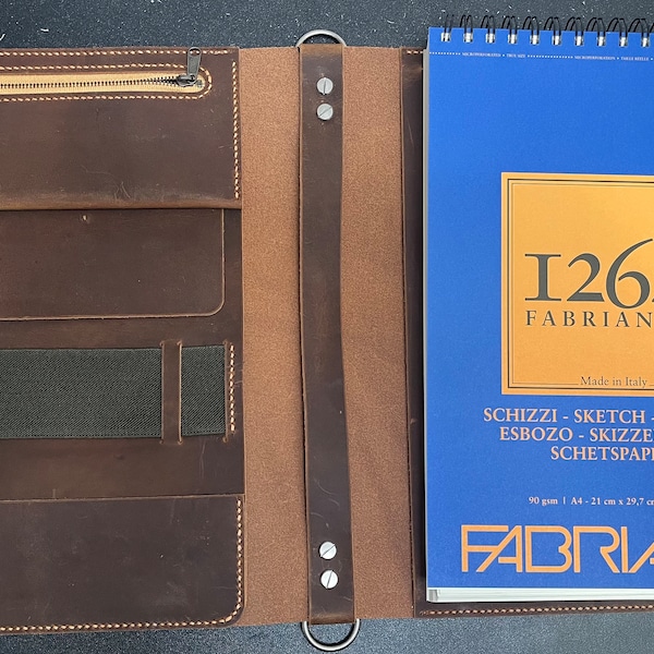 Personalized A4 Sketchpad Cover Case, Leather Sketchbook Cover for ...