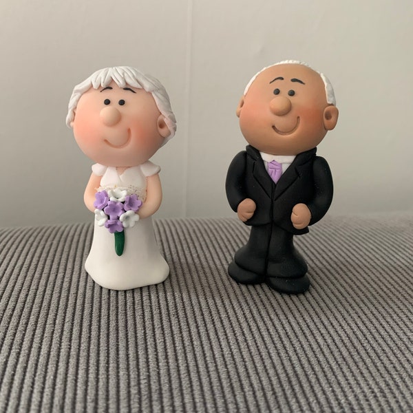MINI Wedding Cake Topper, Bride and Groom, Mini Novelty Cake Topper ...