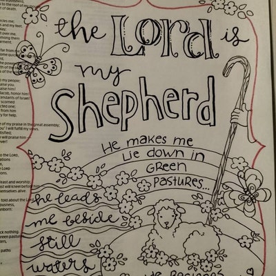 PSALM 23... the Lord is My Shepherd, Easter, Bible Journaling Traceable ...