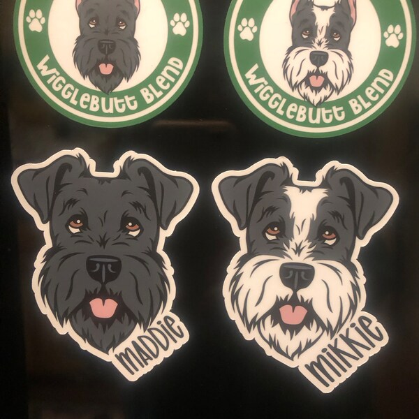Custom Schnauzer Vinyl Stickers and Magnets |waterproof Vinyl Stickers ...