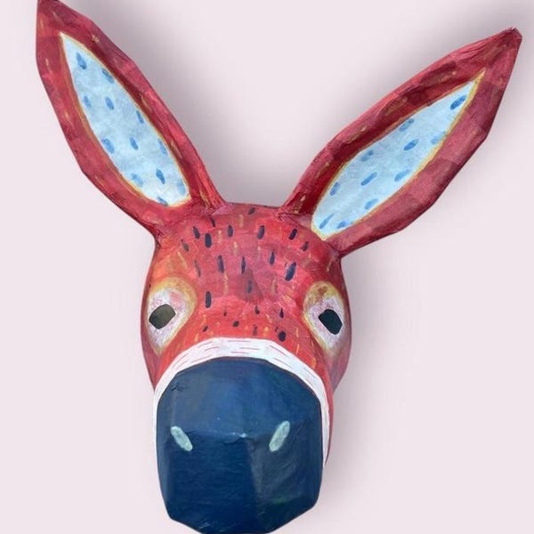 Jackrabbit Coconut Mask, Wall Decor, Wall Hanging, Wall Mask, Mexican ...