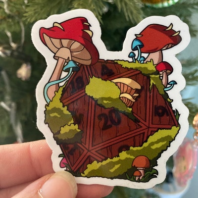Mushroom D20 Sticker Polyhedral Dice Sticker Dice Sticker Rpg Sticker ...