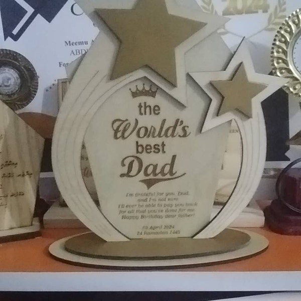 Father's Day Award Best Dad Winning Prize Great Personalised Gift for ...