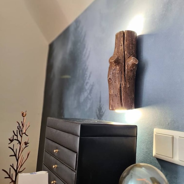 Wooden Sconce, Wall Light From Natural Log, Wall Fixtures, Driftwood ...