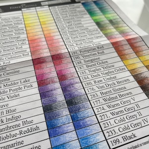 Kalour 300 Colored Pencil Swatch Chart - Etsy