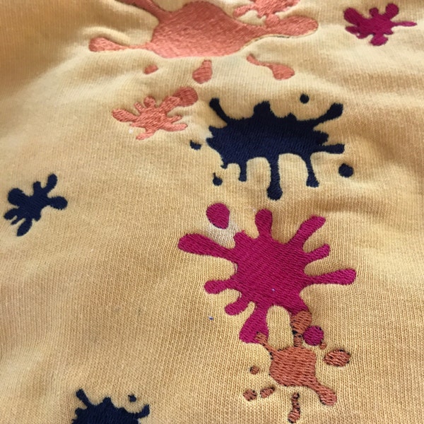 PAINT SPLAT Embroidery Design - Machine Embroidery - 5 Designs - 1 Inch ...