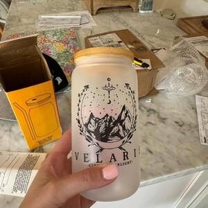 ACOTAR 40 Oz Glass Cup With Lid and Straw, Velaris City of Starlight ...