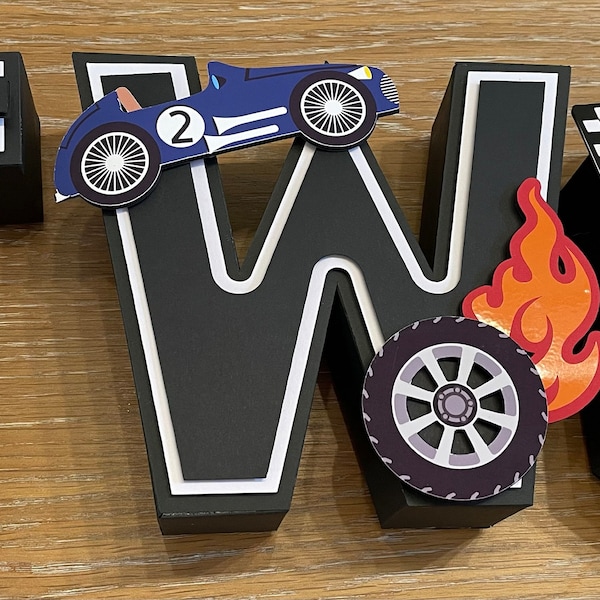 Race Car 3D Letters: Birthday Party Decor - Etsy
