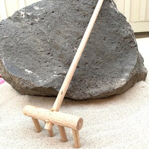 Full Size 36 3 Tine Saw Tooth stained Zen Garden Rake Authentic Art of ...