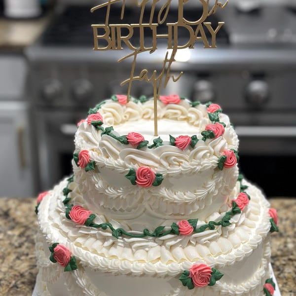 50th Birthday Cake Topper, Happy 50th Birthday Cake Topper ...