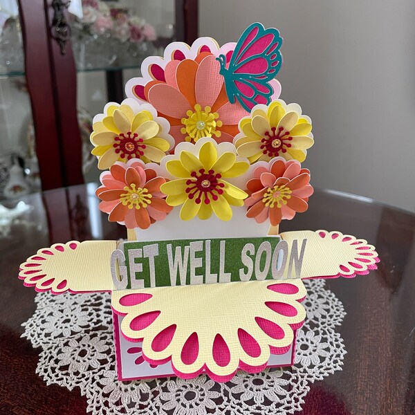 Sunshine Bouquet Card in A Box 3D SVG - Etsy