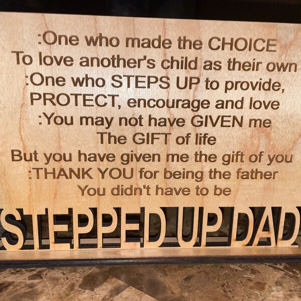 Definition of Stepped up Dad - Wood Standing Sign Plaque - Step Dad ...