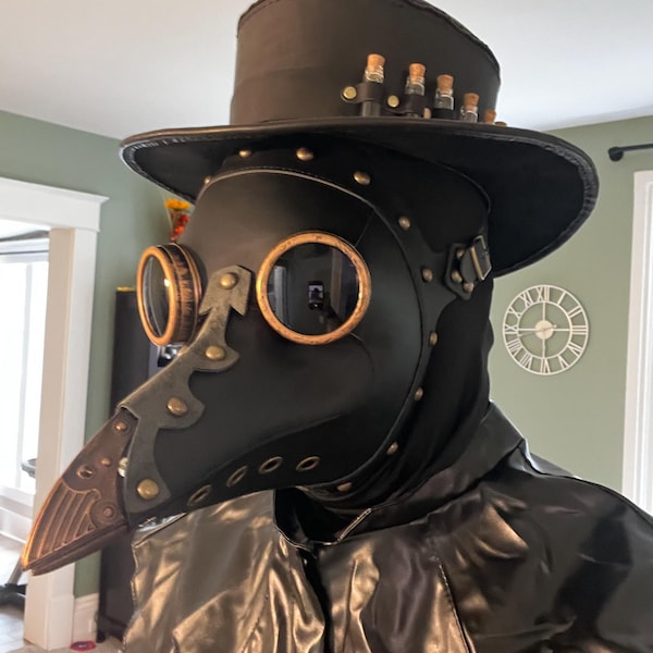 Plague Doctor Hat - Plague Doctor Hat Leather - Leather Plague Doctor ...
