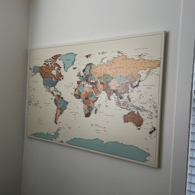 Places You've Been World Map, Large Detailed Push Pin Travel Map ...
