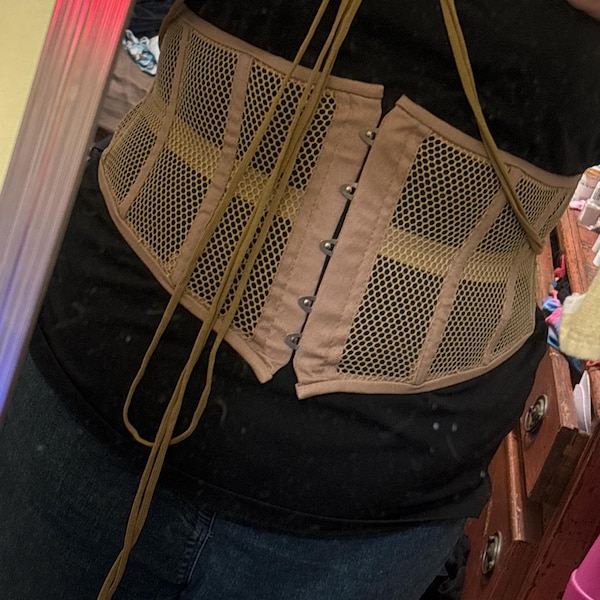 Mesh Under Bust Heavy Duty Steel Boned Corset, Waist Trainer, Body ...
