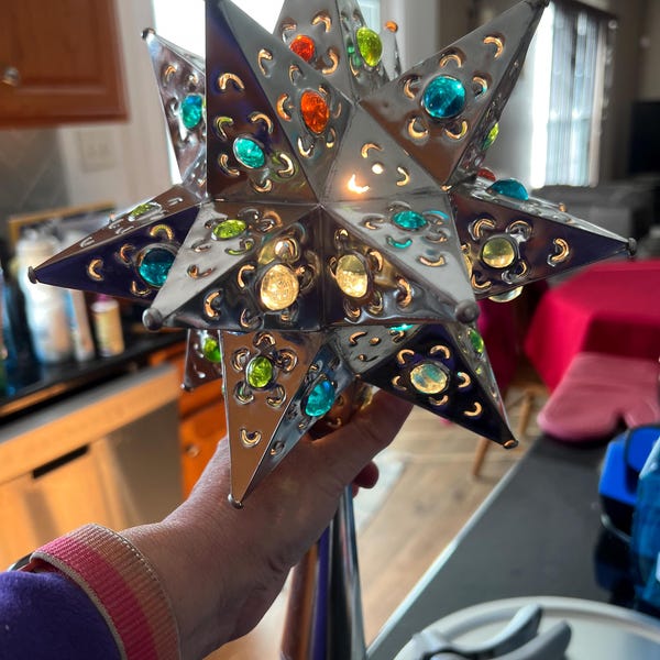 Handmade Tin Star Tree Topper: Multicolored Marbles, Moravian Star - Etsy