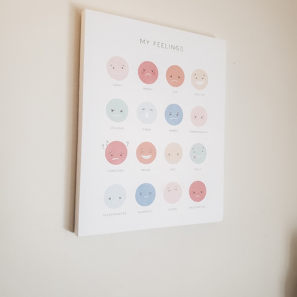 Rainbow Feelings Chart, Emotions Print, PRINTABLE Wall Art, Montessori ...