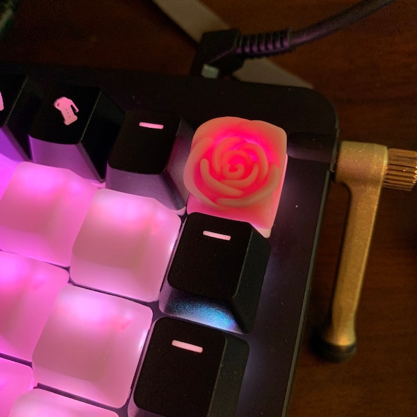 Rose Pastel Flower Artisan Keycap Cherry MX Mechanical Gaming Keyboards ...