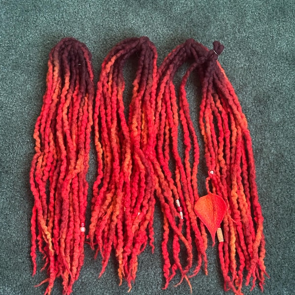 Wool Dreads DE ENCHANTRESS Emerald Mint Wool Dreadlocks Double Ended ...